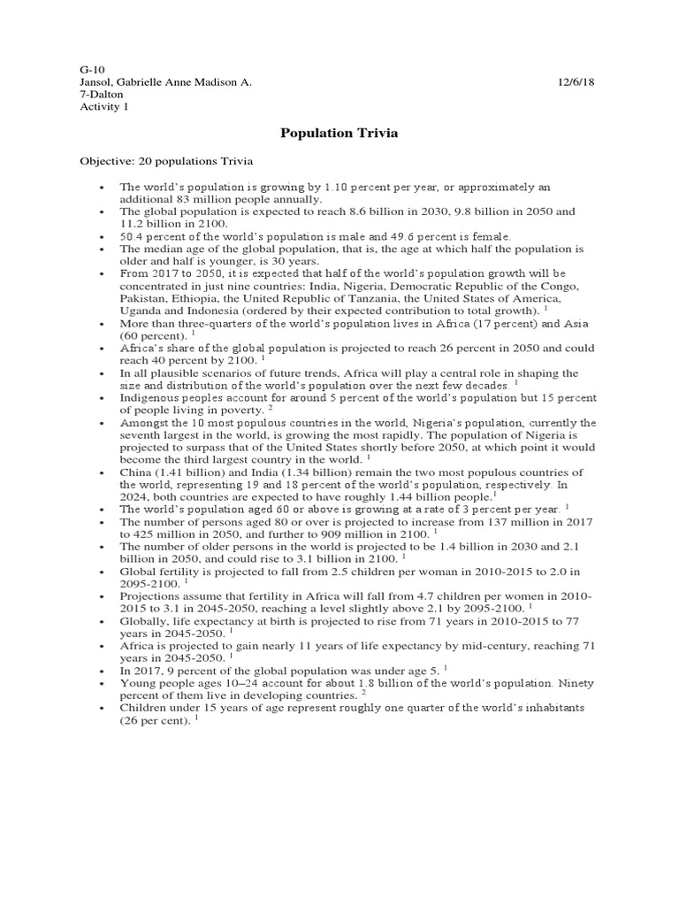 Global Population Trends and Statistics: An Analysis of Current and ...