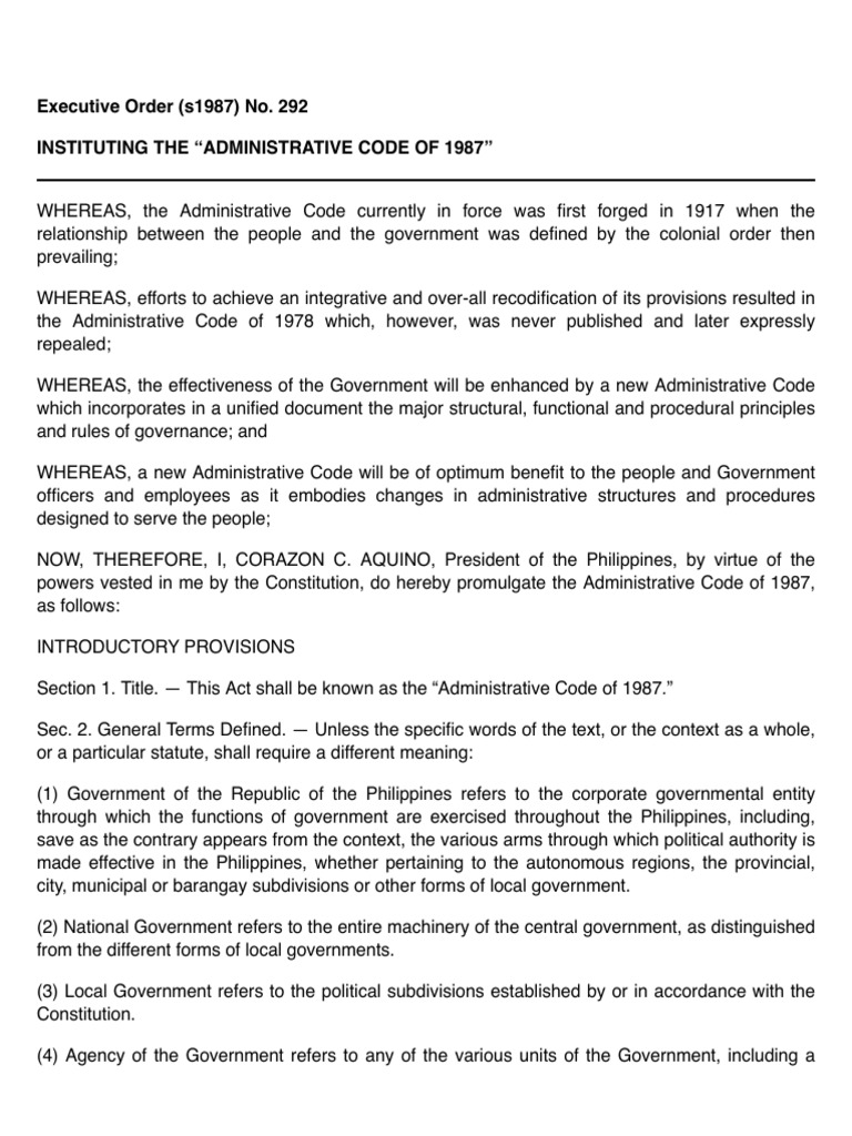 Administrative Code 1987 PDF | PDF | Constitutional Amendment | Oath Of ...