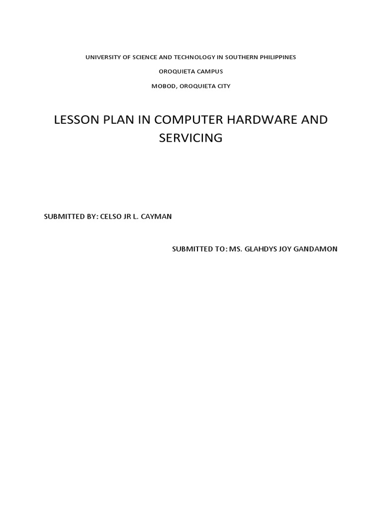 Celso Tmdi Lesson Plan | Download Free PDF | Educational Assessment ...