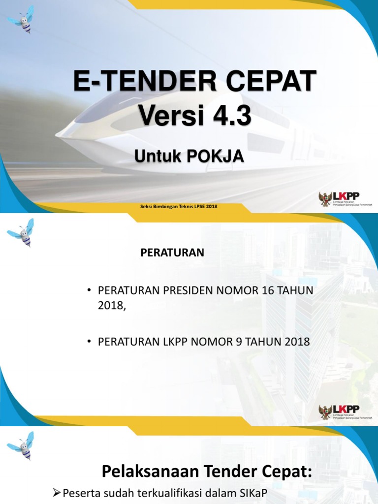 Panduan E-Tender Cepat LPSE 2018 | PDF