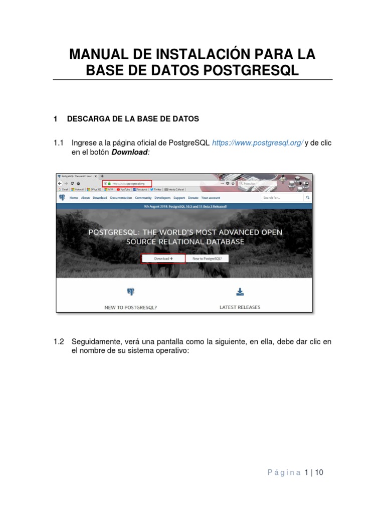Manual de Instalaciòn de PostgreSQL | PDF | Software del sistema | Informática