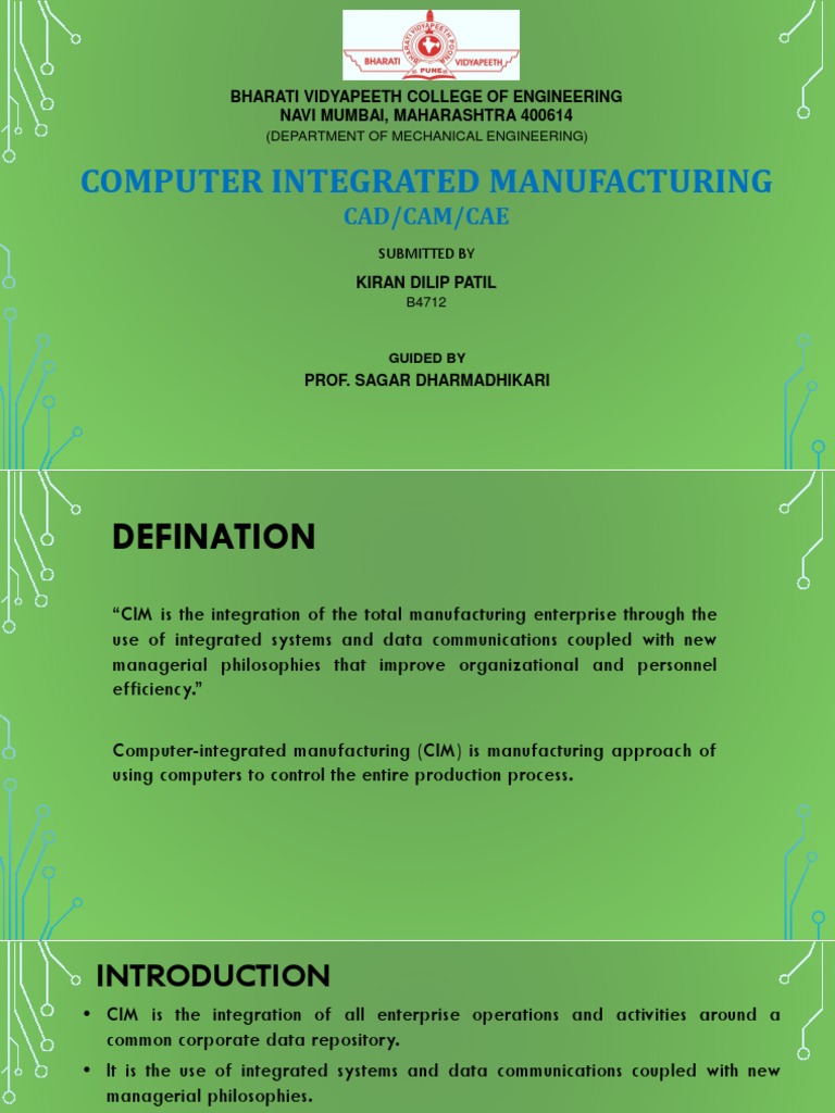 Overview of Computer Integrated Manufacturing | PDF | Computer Aided ...