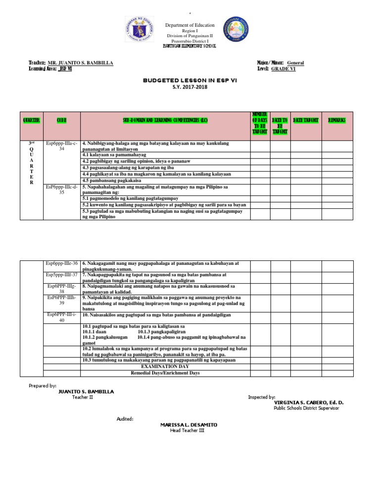 Bow - Esp 6 - Q3 | PDF