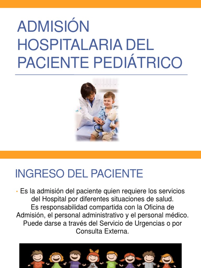 Admisión Hospitalaria Del Paciente Pediátrico 1 | PDF | Hospital | Medicina