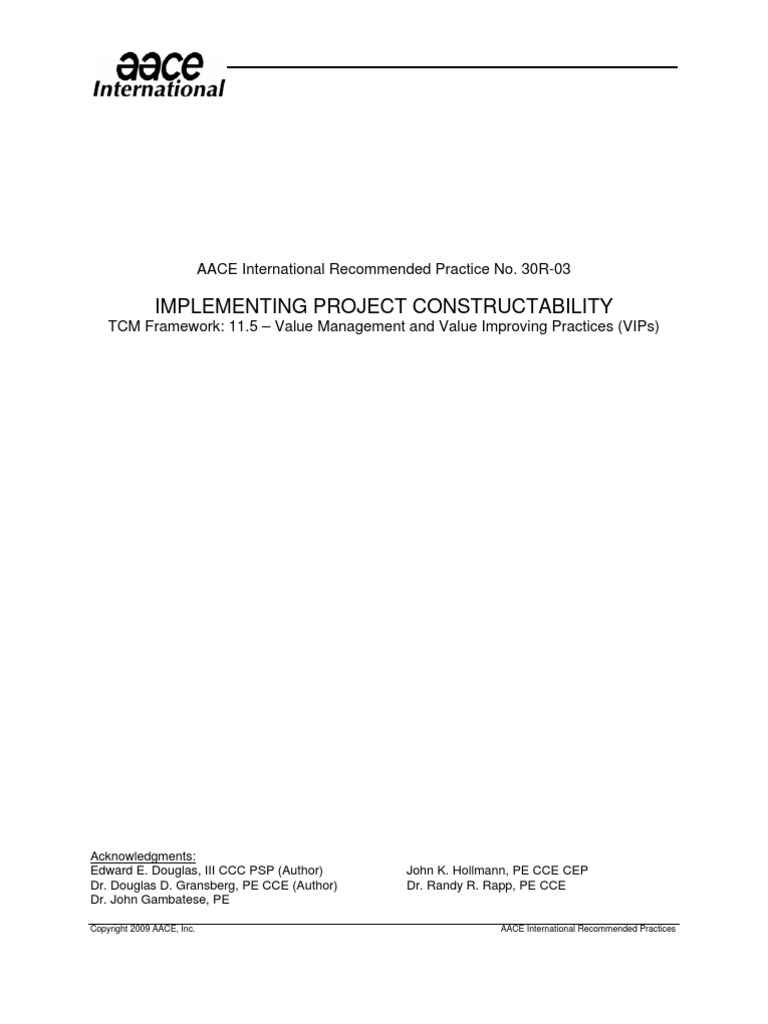 30R-03 Implementing Project Construction | PDF | Construction Bidding | Construction Management