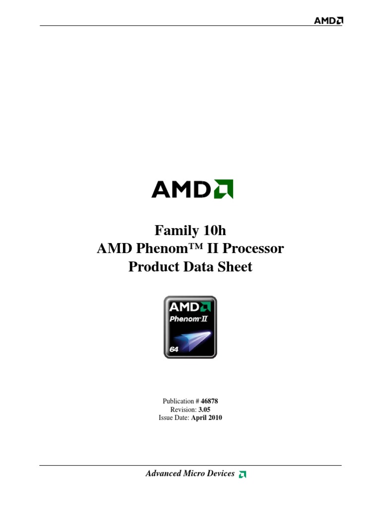 Family 10h - AMD Phenom™ II Processor - Product Data Sheet | PDF | Cpu ...