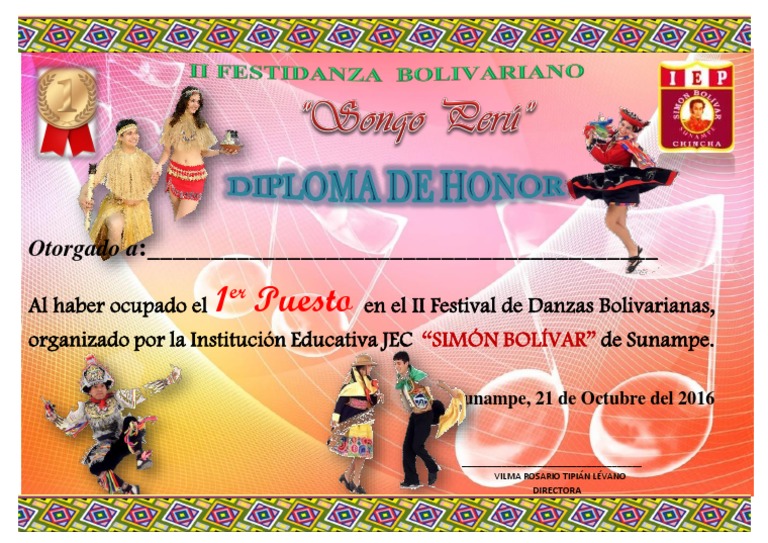 Diploma de 1er Puesto en Danza | PDF
