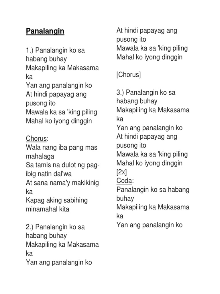 Panalangin Lyrics | PDF