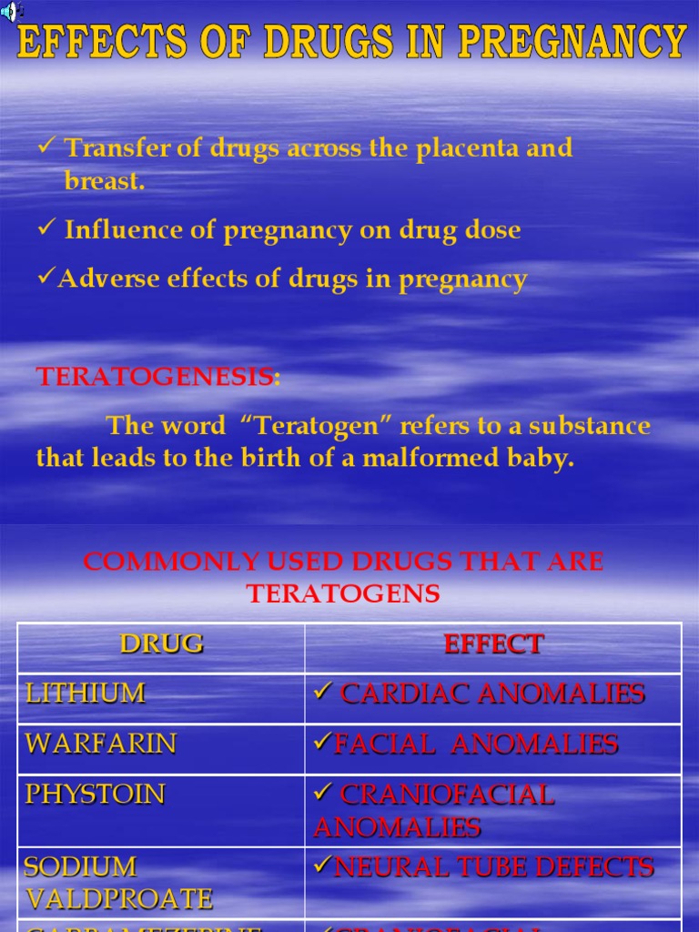 Transfer of Drugs Across The Placenta and Breast. Influence of ...