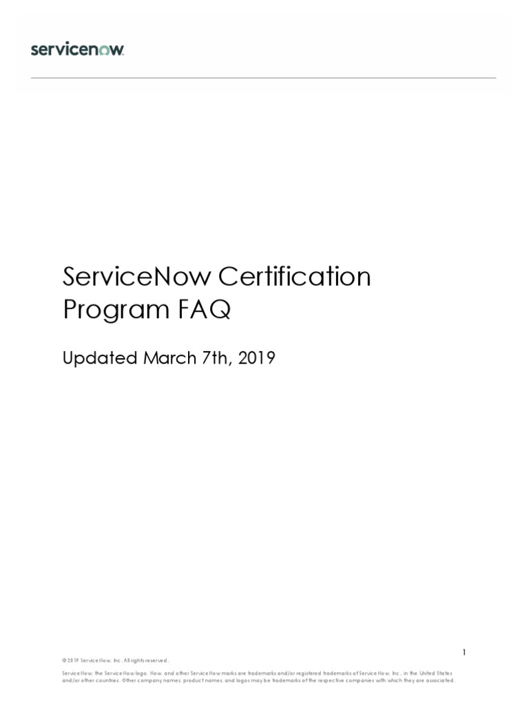 Servicenow Certification Faq | Certification | Professional ...