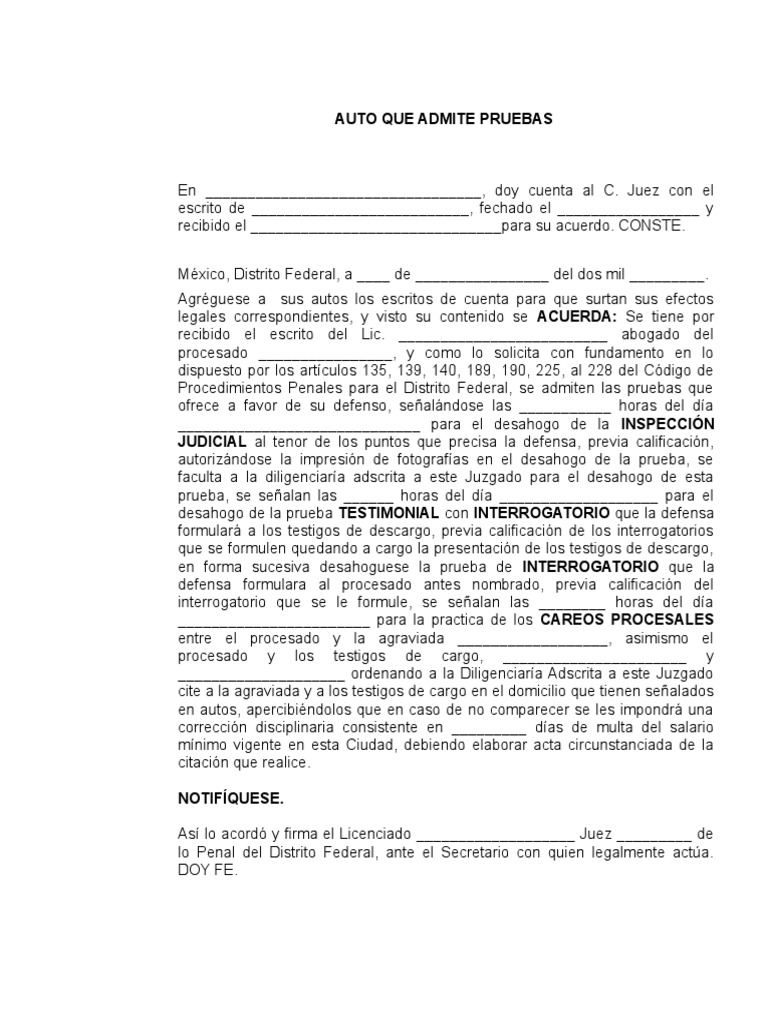 Auto Que Admite Pruebas | PDF
