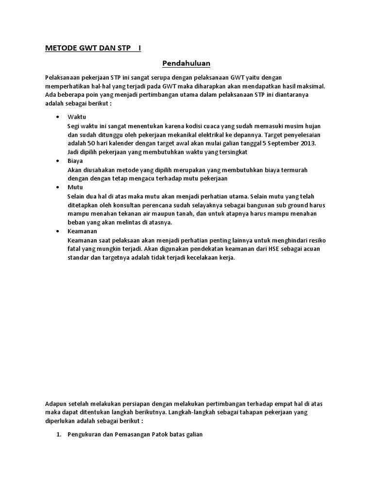 METODE GWT DAN STP | PDF