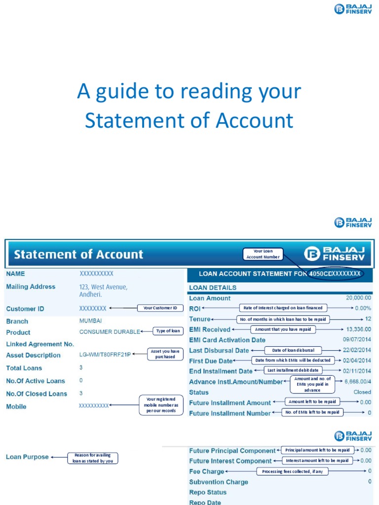 A Guide To Reading Your Statement of Account | PDF