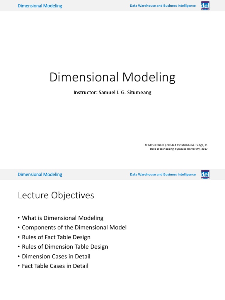 L04 Dimensional Modeling | PDF | Data Warehouse | Information Science