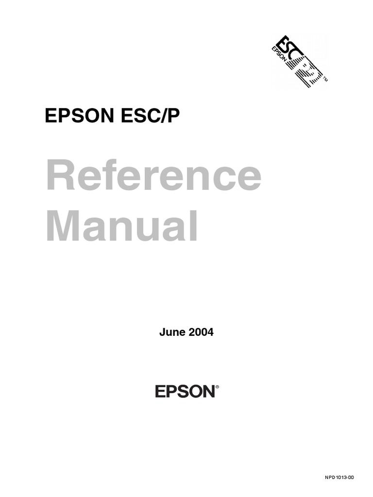 Reference Manual: Epson Esc/P | PDF | Printer (Computing) | Ascii