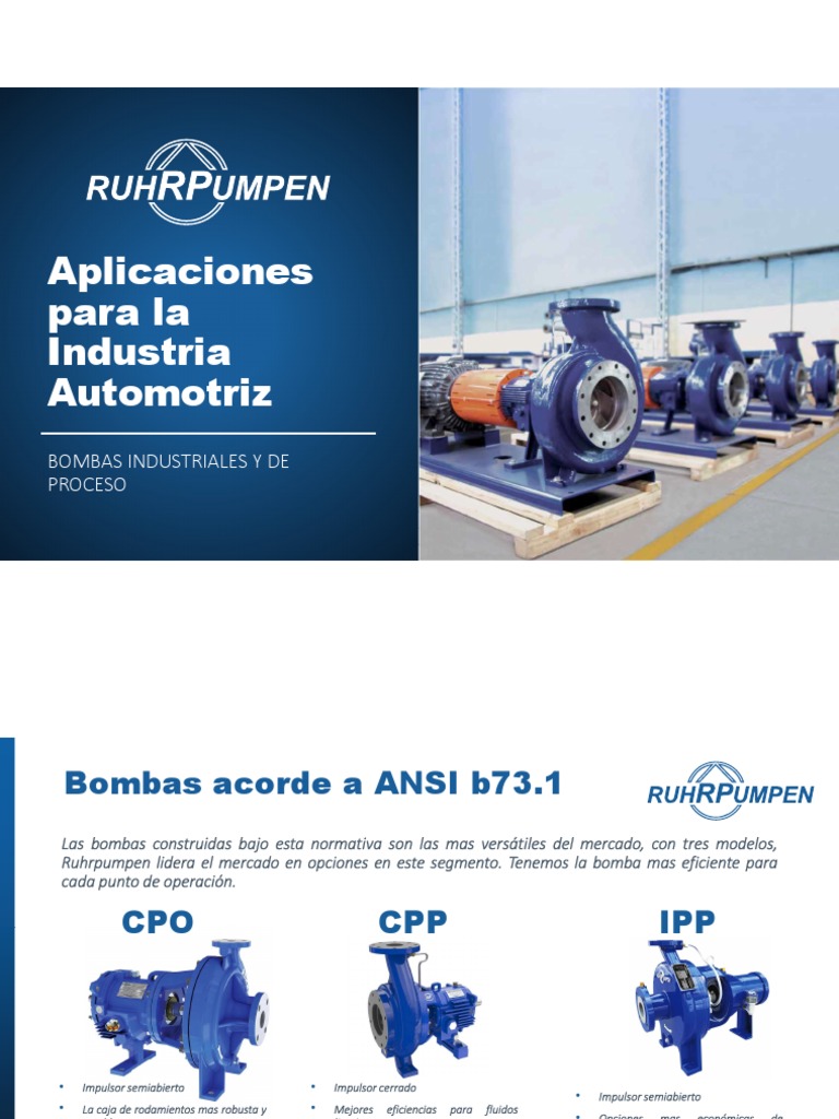 Ruhrpumpen Automotive Aplications | PDF | Bomba | Agua