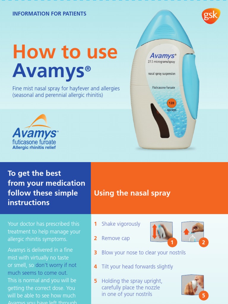 Avamys UK How To Use Leaflet August 2016 | PDF | Health Sciences ...