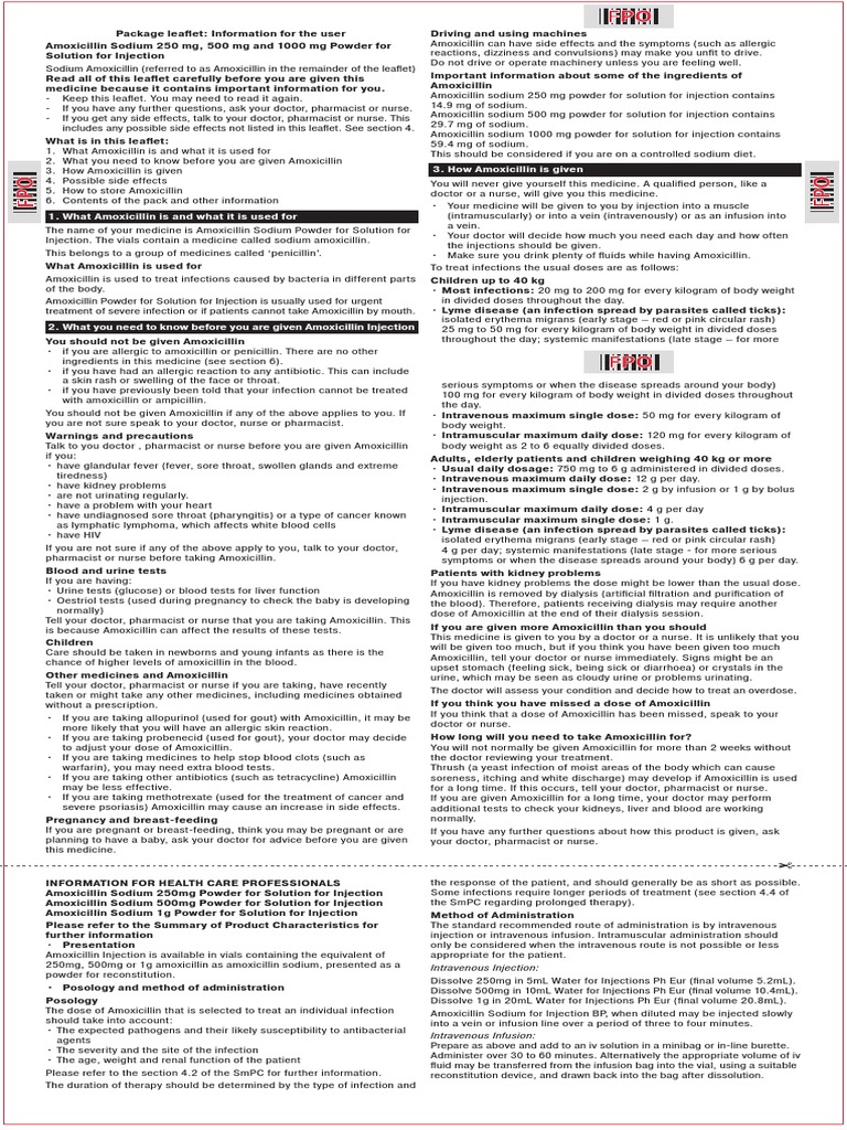 How Amoxicillin Is Given: Intravenous Injection | PDF | Intravenous ...