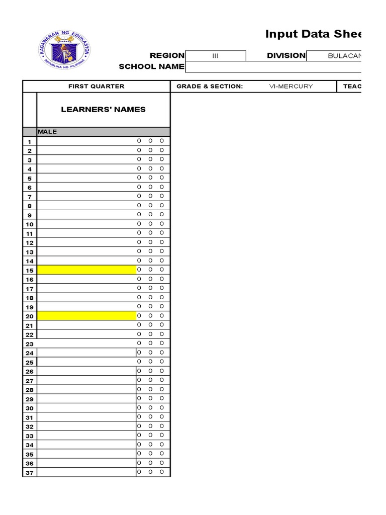 E Class Record All Subjects Pdf Behavior Modification Learning