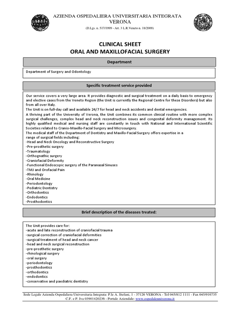 Clinical Sheet | PDF | Dentistry | Oral And Maxillofacial Surgery