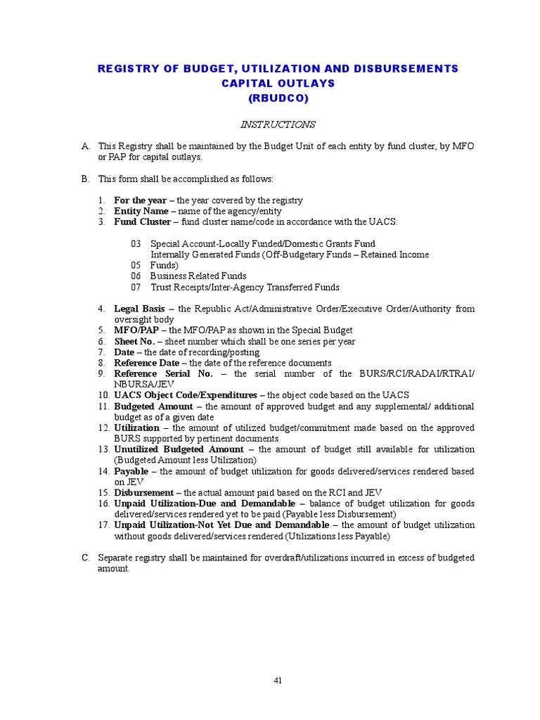 Appendix 10D - Instructions - RBUDCO | PDF | Budget | Government