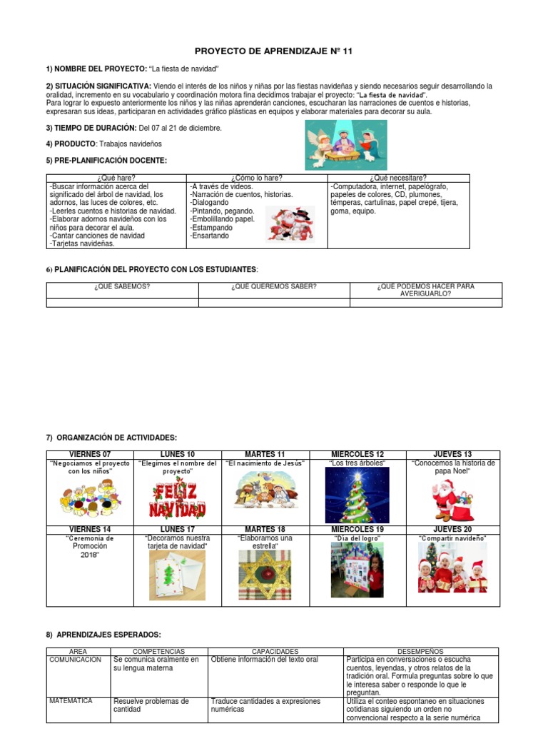 PROYECTO 11 La Fiesta de Navidad | PDF | Navidad | Aprendizaje