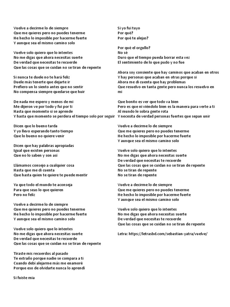 Vuelve A Decirme Lo de Siempre | PDF | Ocio