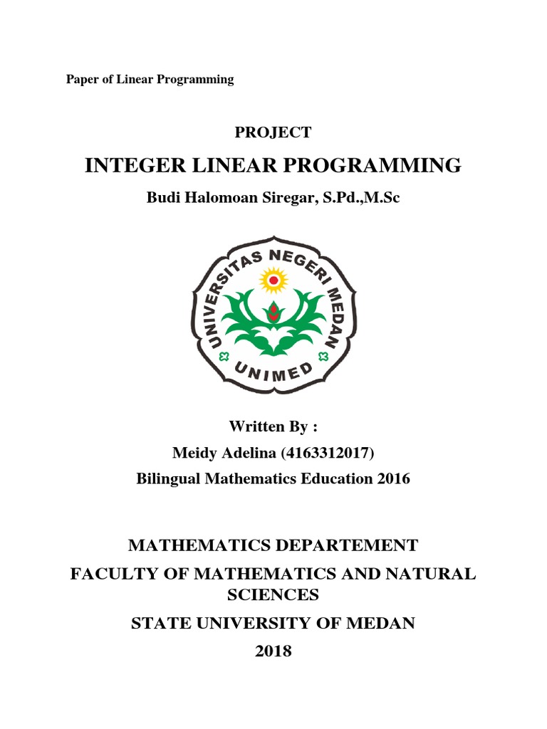 Paper of Linear Programming | PDF | Linear Programming | Mathematical Model