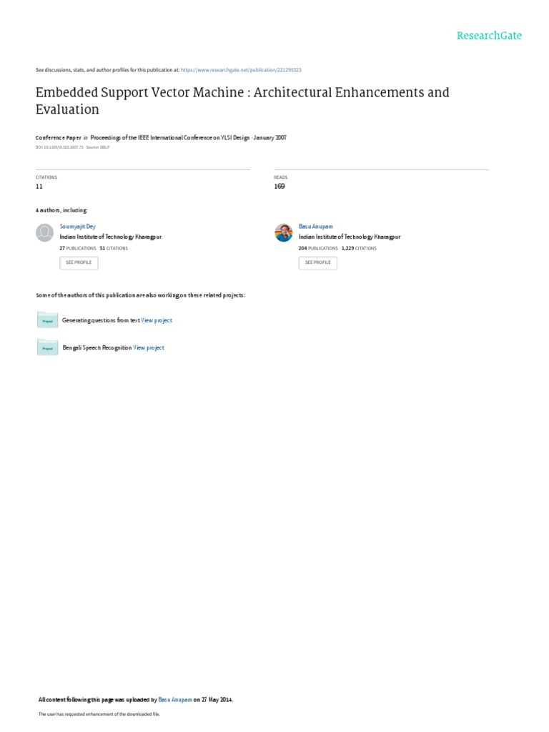 Embedded Support Vector Machine Architectural Enha PDF | PDF | Parallel ...