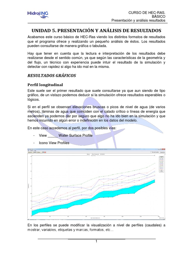 HEC-Ras Básico U5 Resultados y Análisis | PDF | Simulación | Descarga ...
