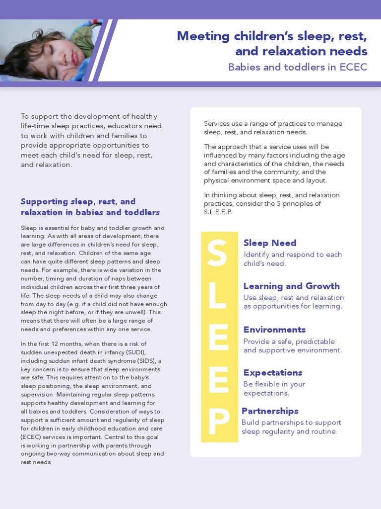 E E L S: Meeting Children's Sleep, Rest, and Relaxation Needs | PDF ...