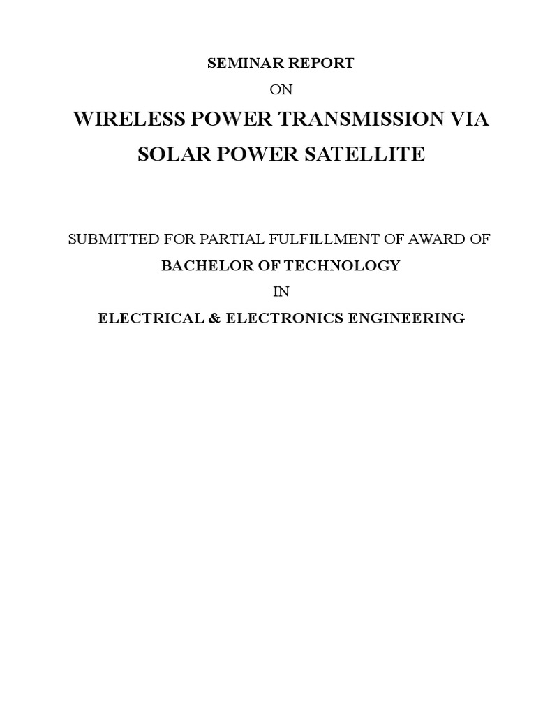 Solar Power Satellites & Wireless Transmission | PDF | Microwave ...
