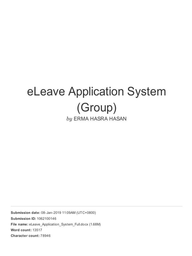 Eleave Application System (Group) PDF | PDF | Technology & Engineering