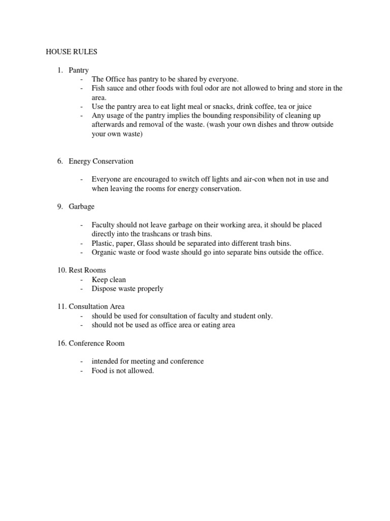 Rules For Office | PDF