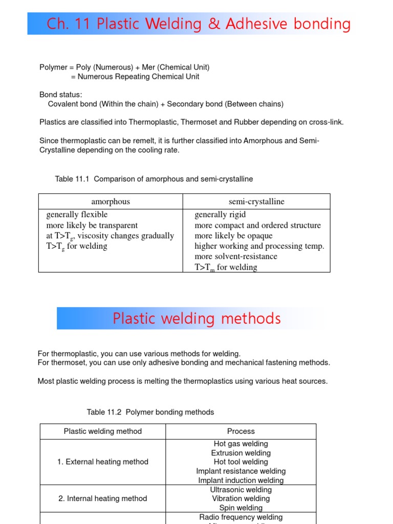 11Ch - Plastic Adhesive Welding | PDF | Adhesive | Welding