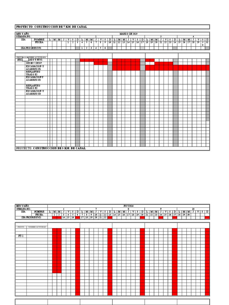 Formato de Programacion y Control de Obra | PDF