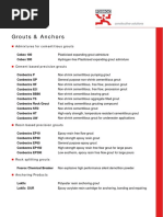 Cebex 100 Grout Admixture Overview | PDF | Concrete | Cement