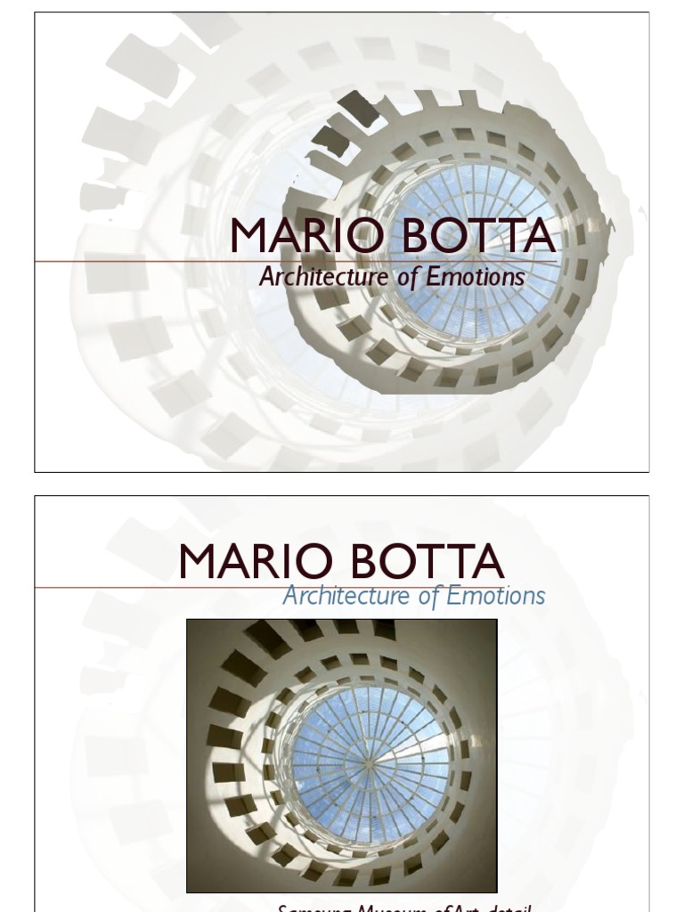 Mario Botta: Emotional Architecture Journey | PDF | Art | History