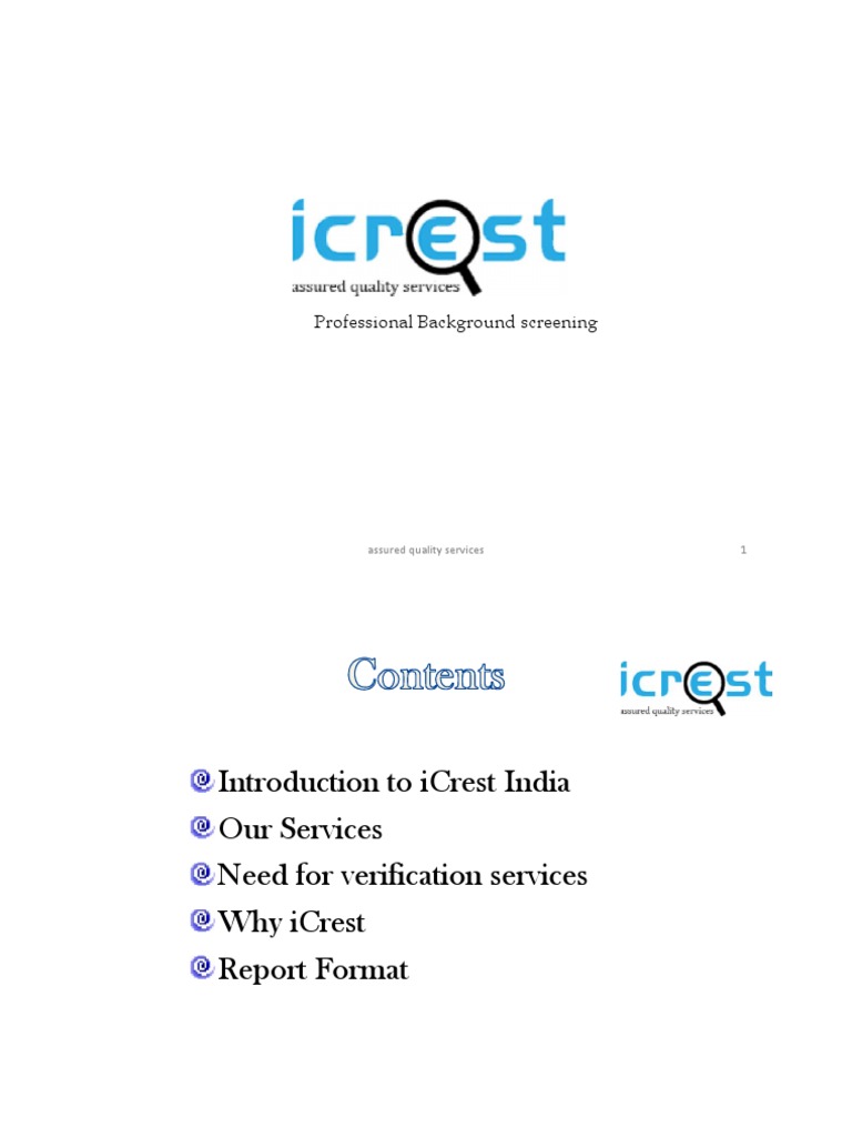 ICrest Background Verifications | PDF | Background Check | Cannabis (Drug)