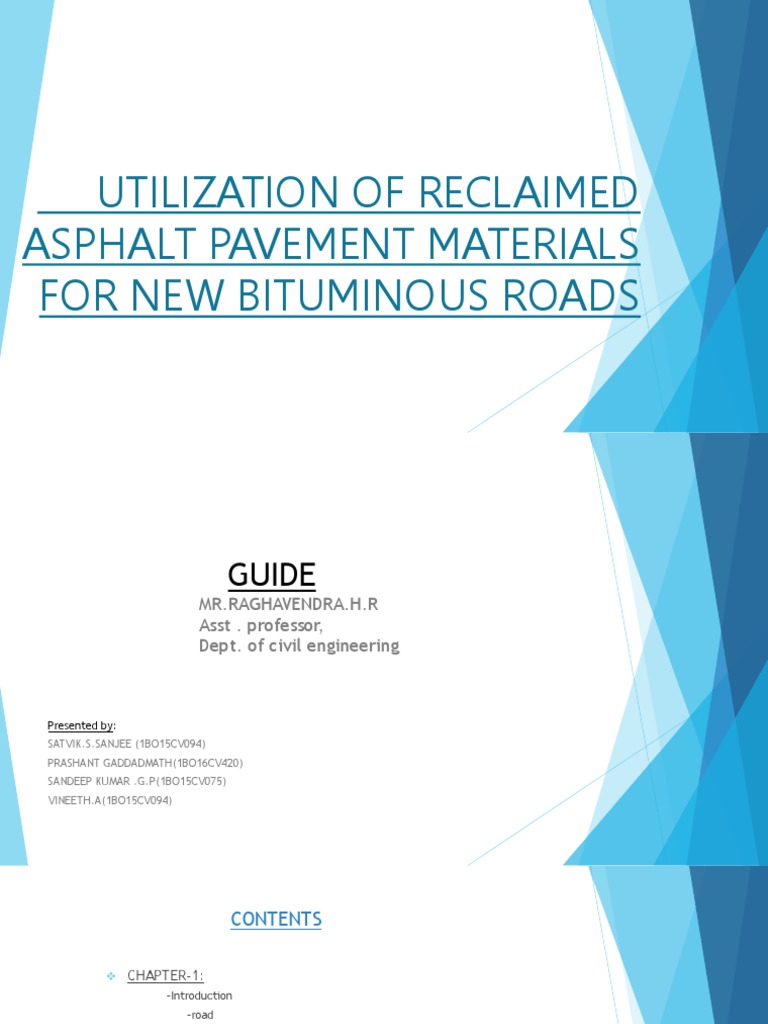 Utilization of Reclaimed Asphalt Pavement Materials For | PDF | Road ...