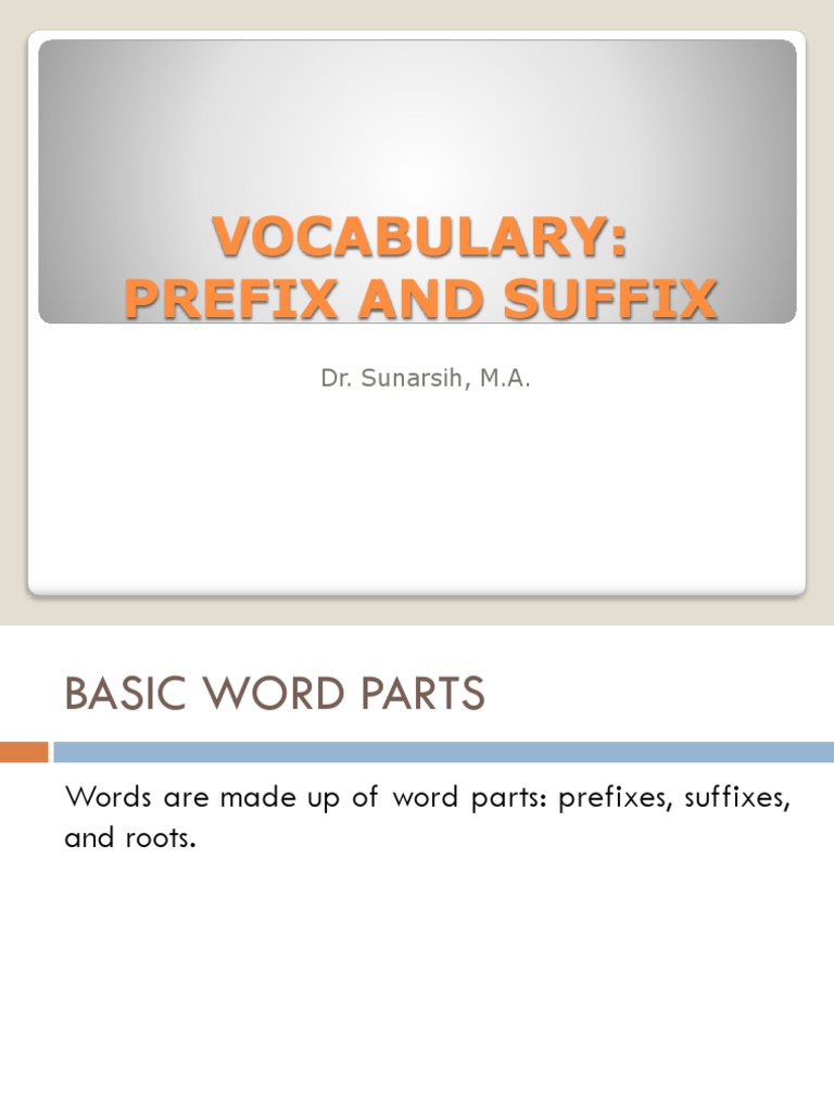 Vocabulary Prefix and Suffix | PDF | Word | Syntactic Relationships