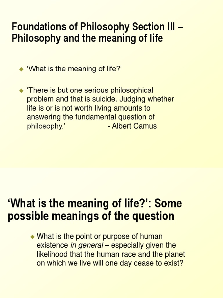 Foundations of Philosophy Section III - Philosophy and The Meaning of ...