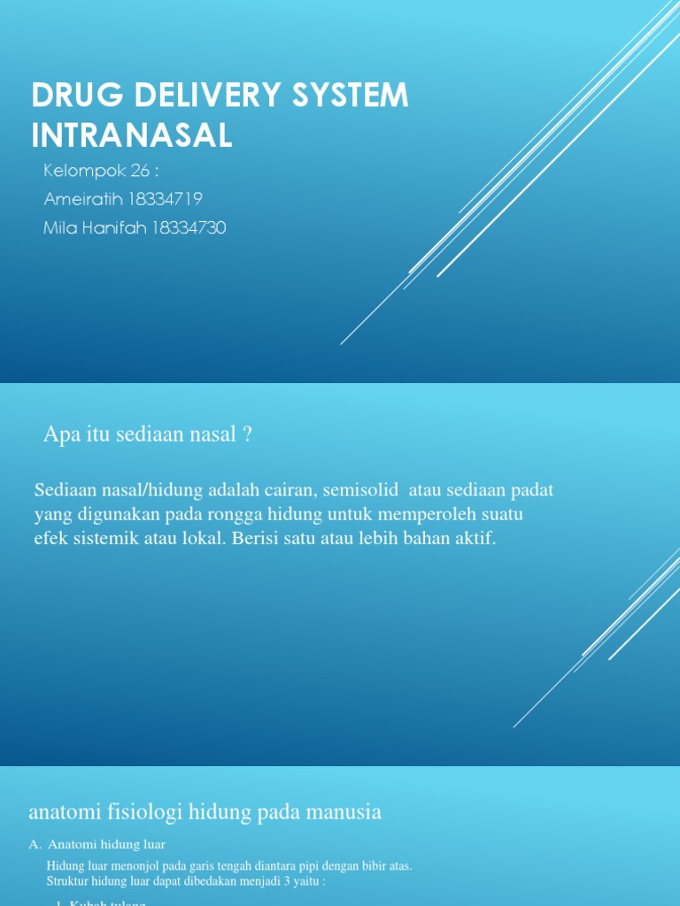 Drug Delivery System Intranasal | PDF