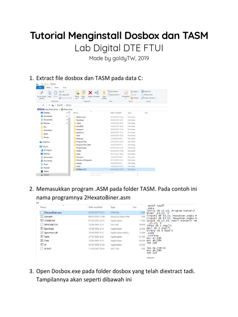 Tutorial Menginstall Dosbox Dan Tasm Pdf