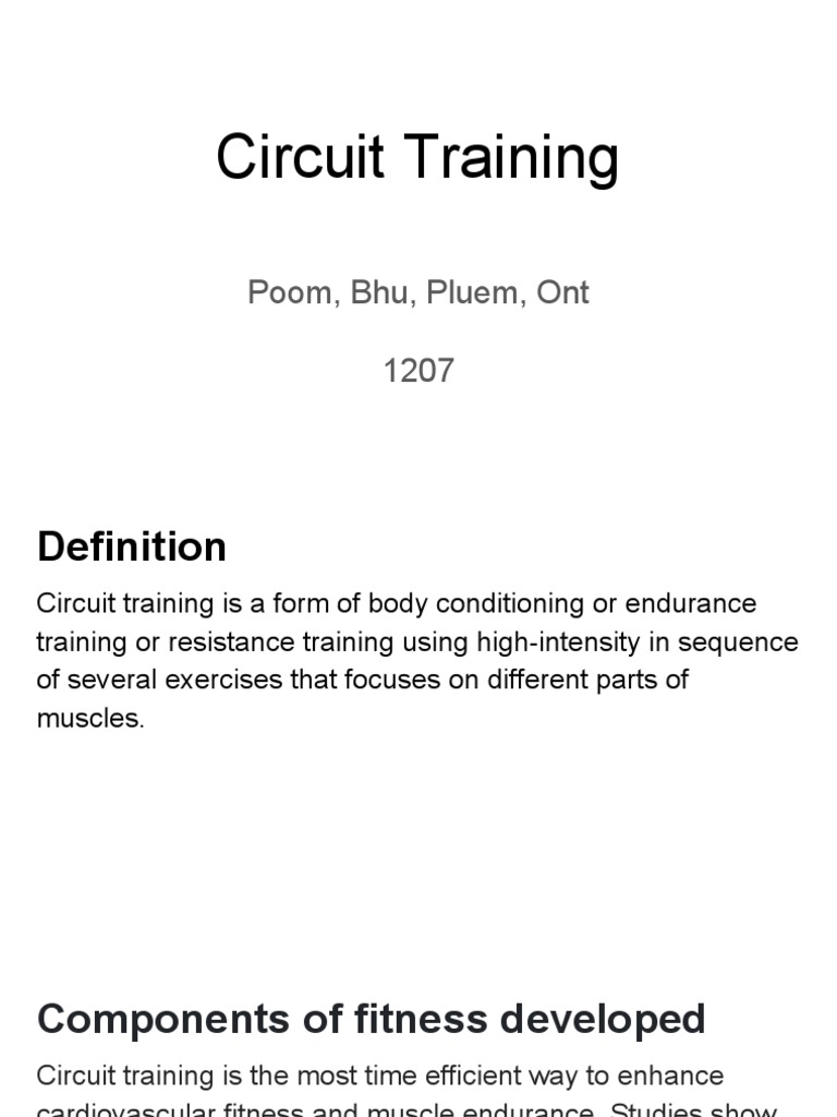 Circuit Training | PDF