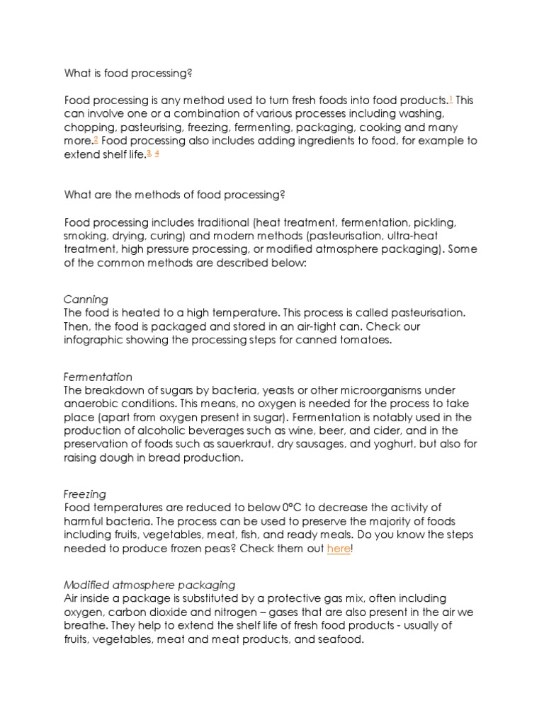 What Is Food Processing | PDF | Food Processing | Food Preservation