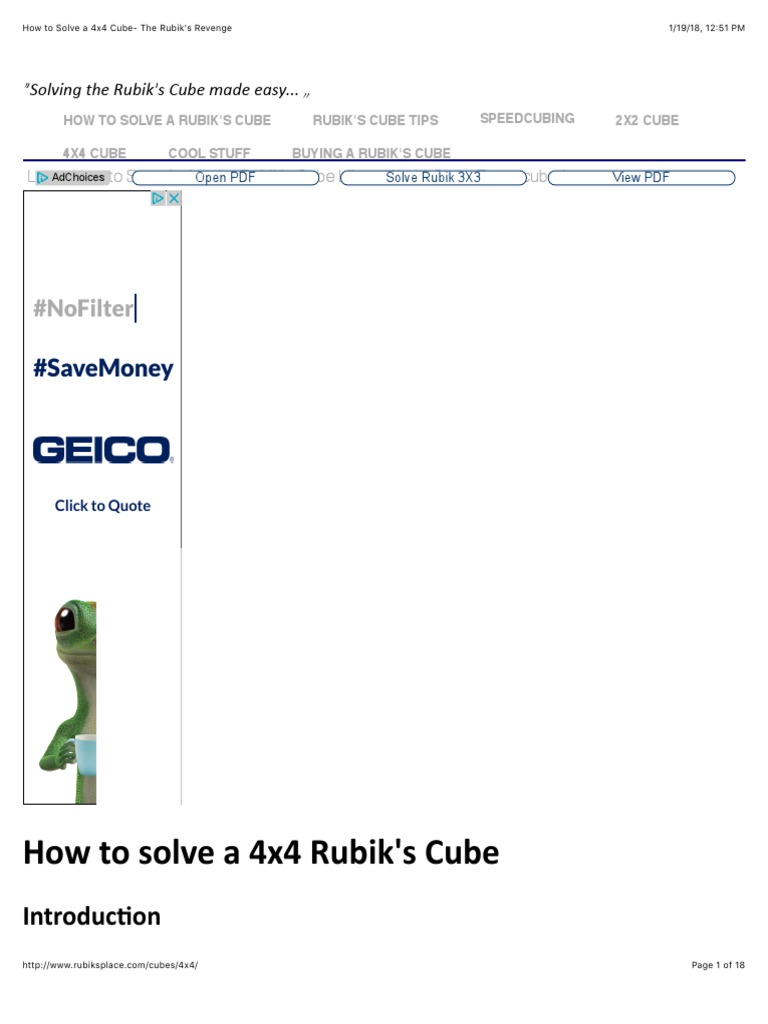 Rubix Cube Solution | PDF | Logic Puzzles | Recreational Mathematics