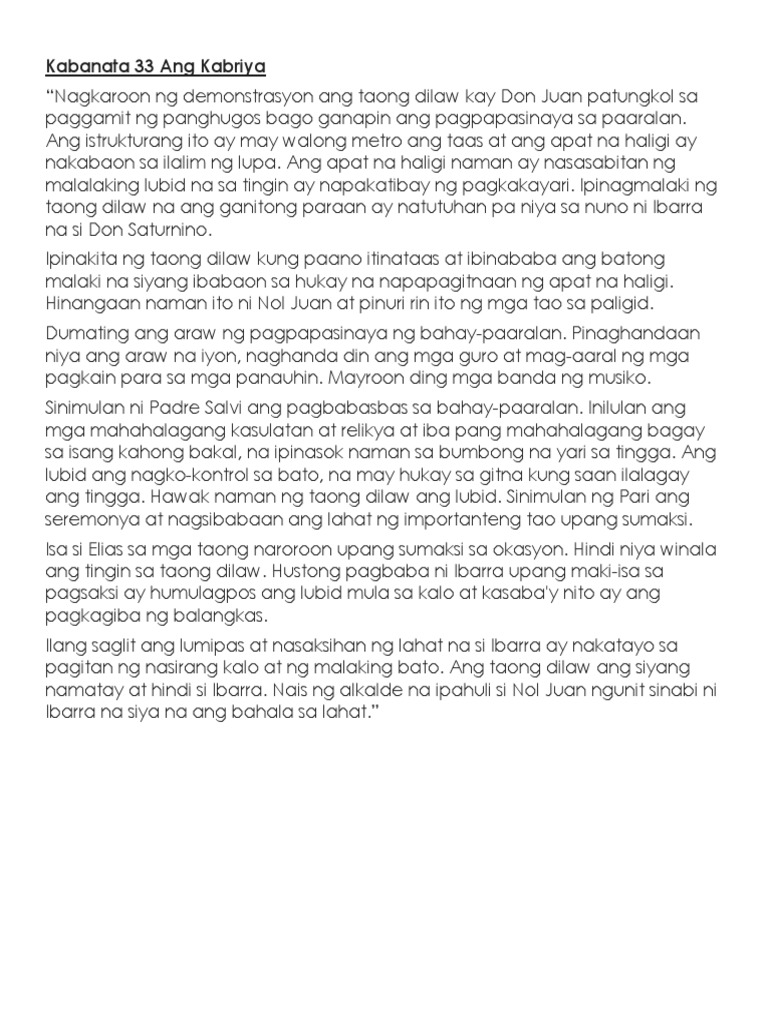 Kabanata 33 To 35 | PDF