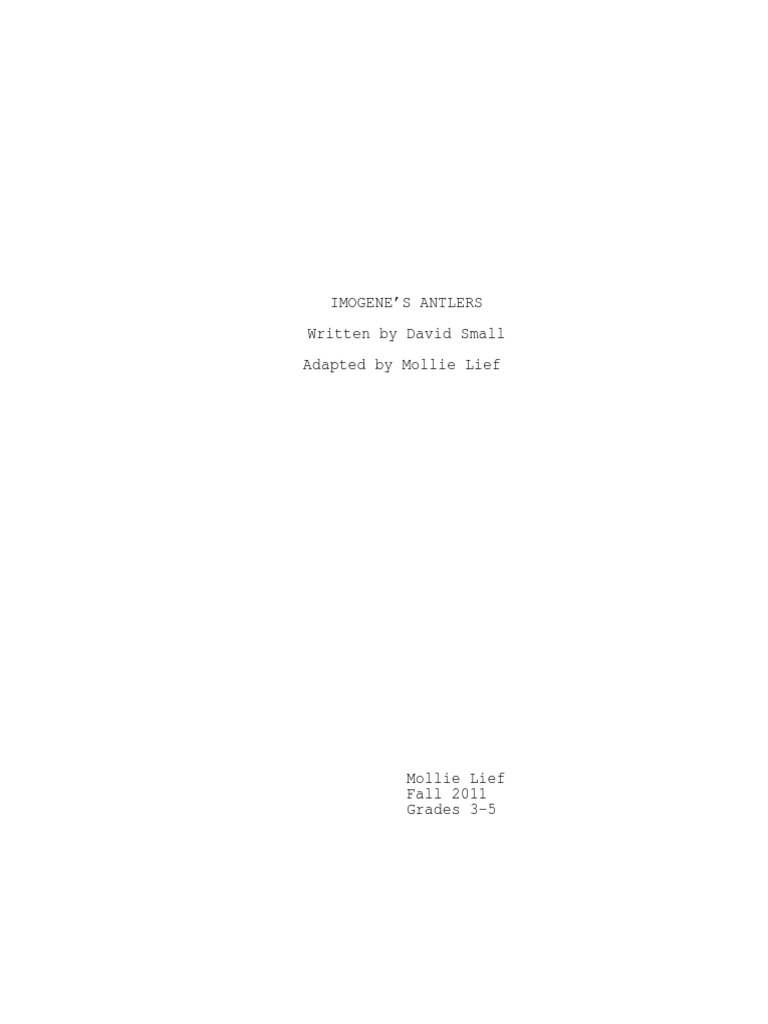 Imogene's Antlers: A Play Adaptation | PDF