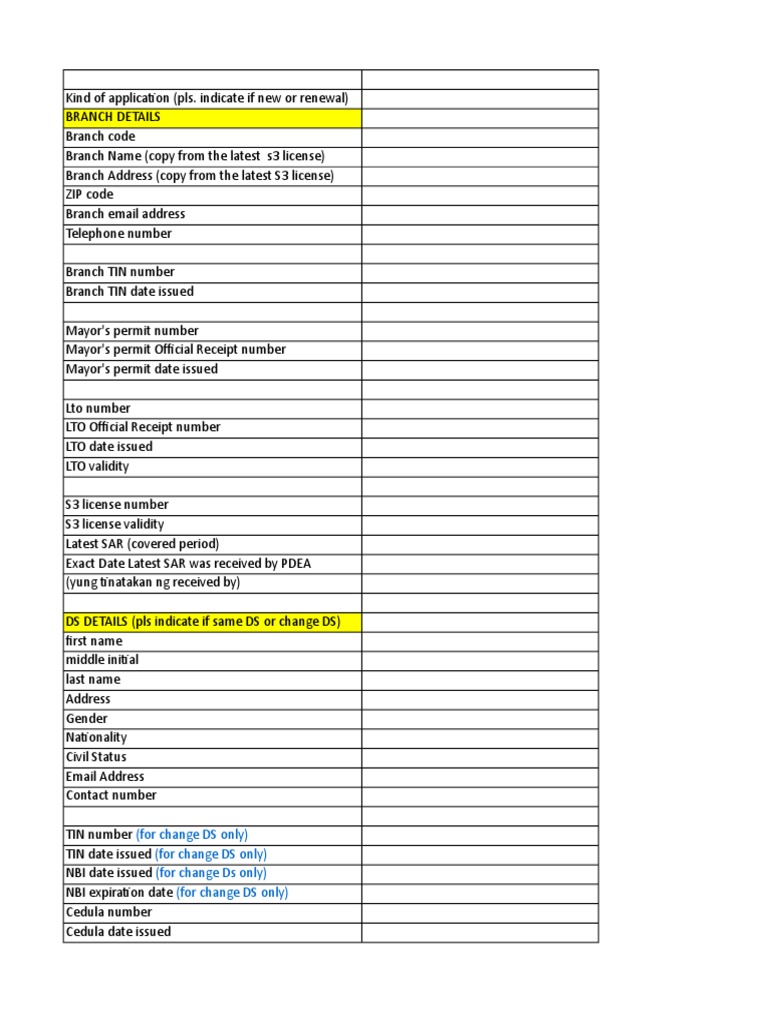 Pdea Pre-Application Form Xla | PDF